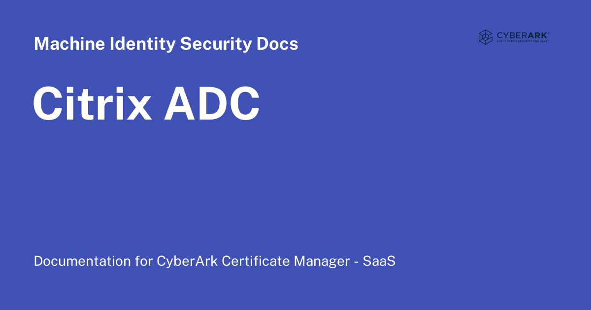 Citrix ADC - Control Plane Documentation
