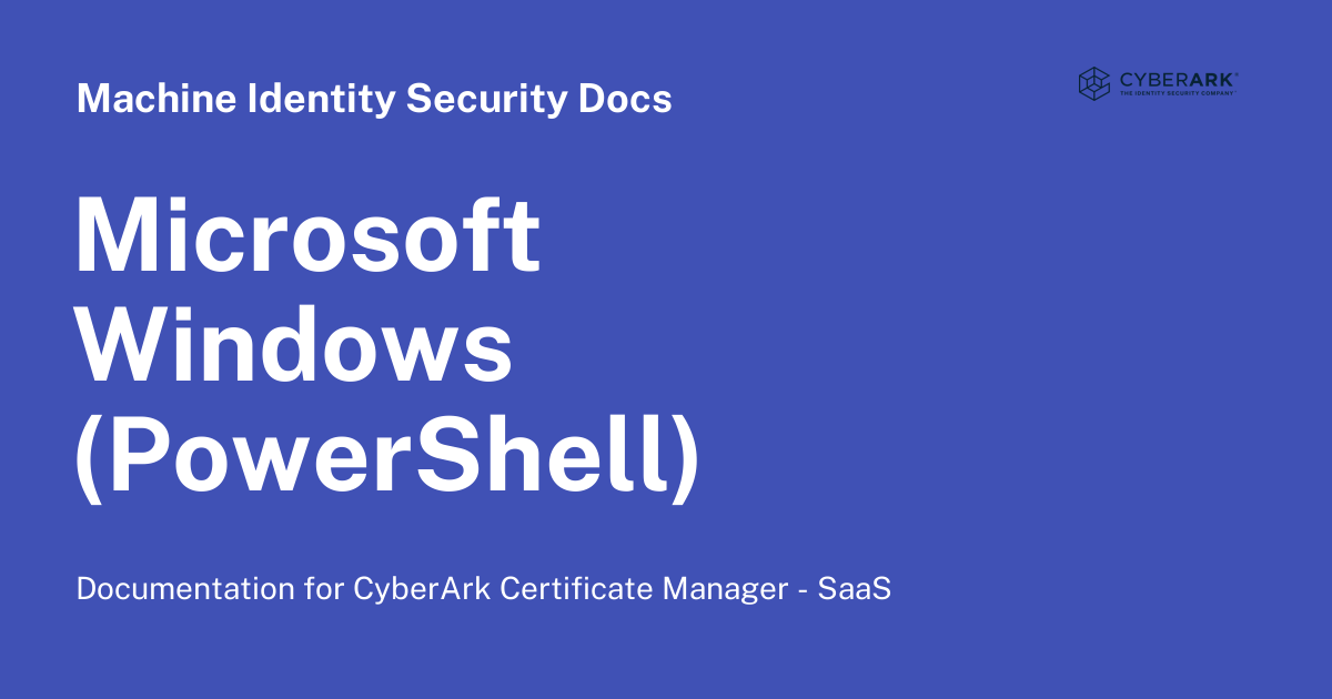 Microsoft Windows (PowerShell) - Control Plane Documentation